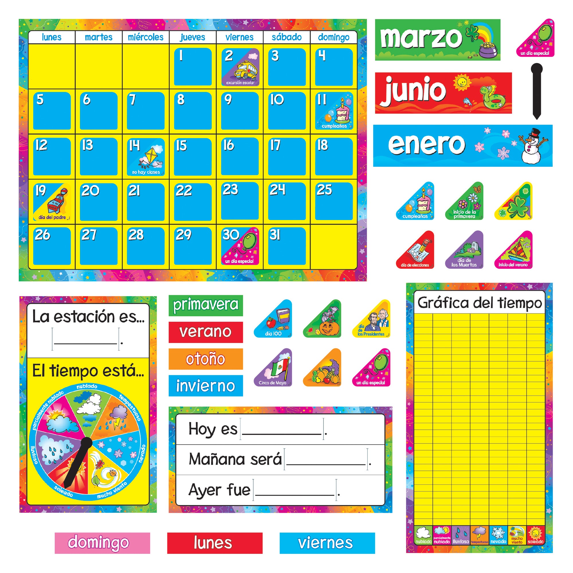 Calendario Anual (Spanish) Bulletin Board Set, 2 Sets – Loomini