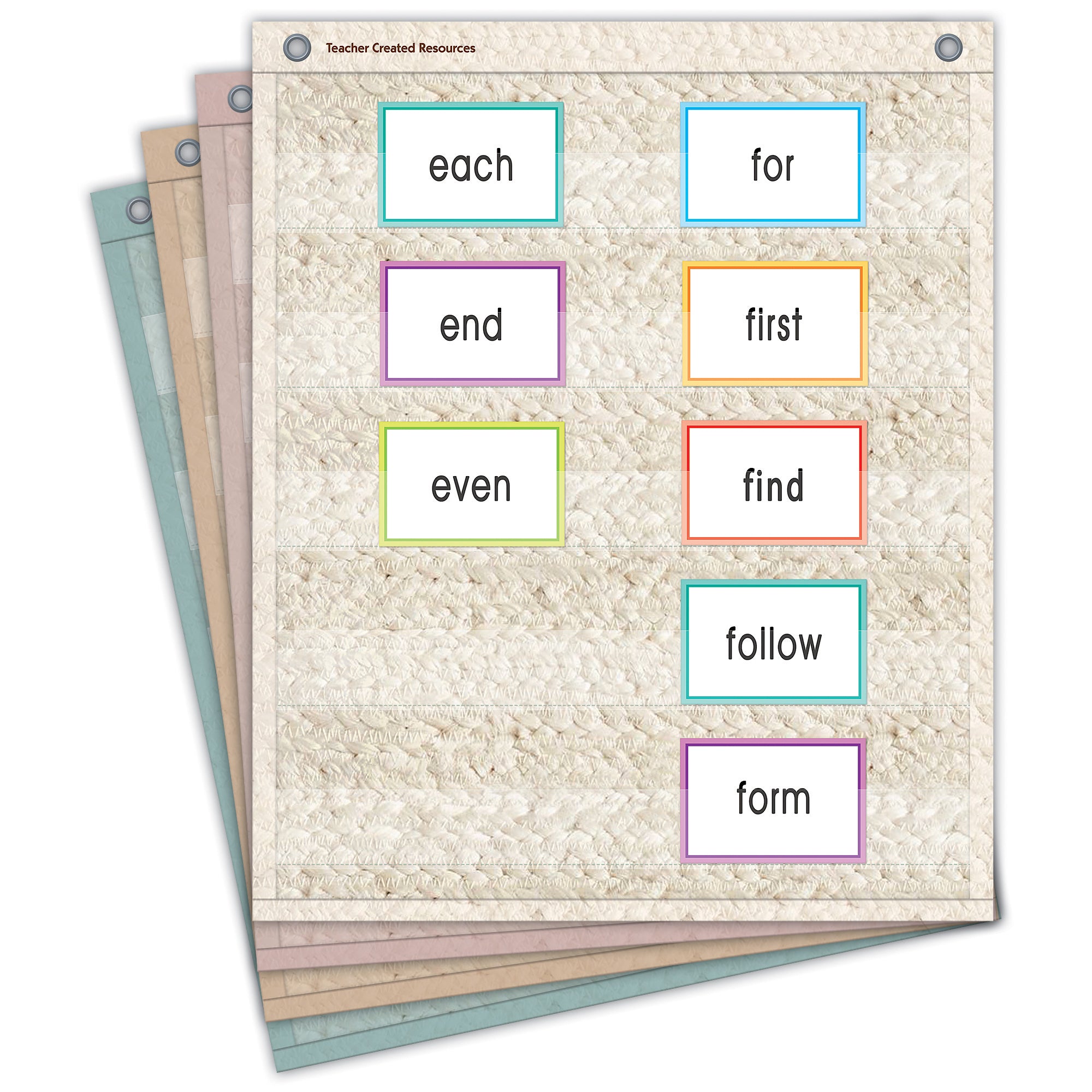 Woven Magnetic Mini Pocket Charts, 14" x 17", Set of 4 – Loomini