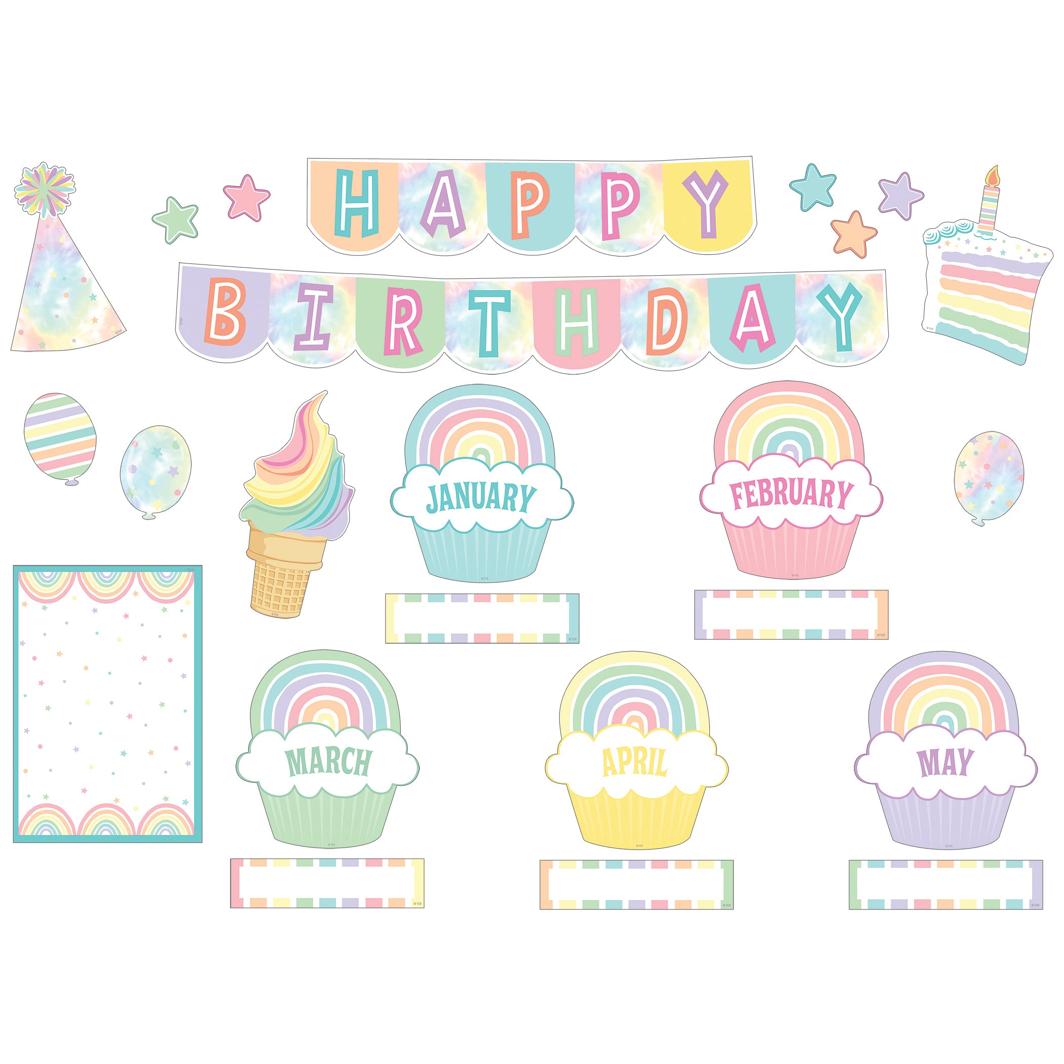 Pastel Pop Happy Birthday Mini Bulletin Board Set – Loomini