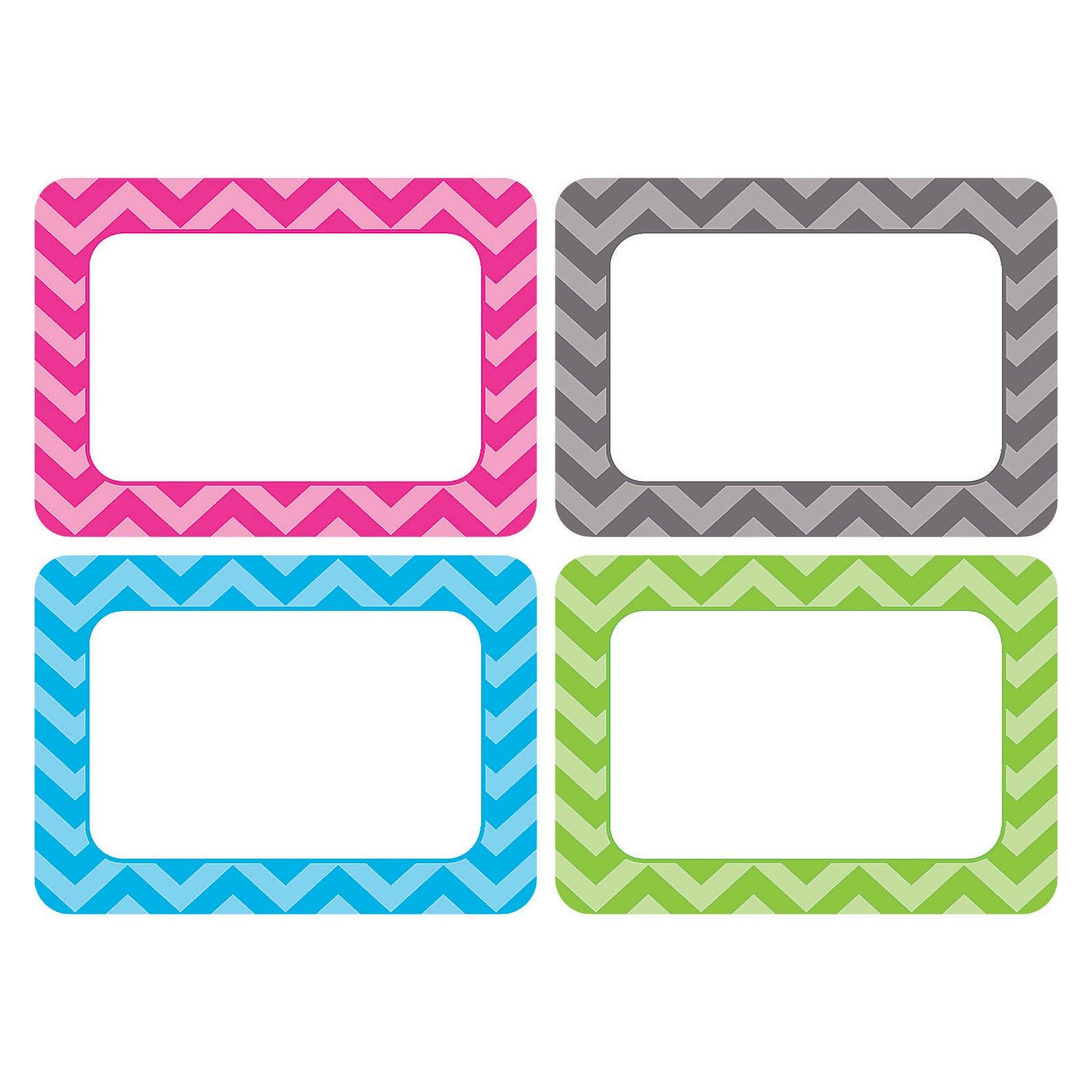 Chevron Name Tags, Assorted, 36 Per Pack, 6 Packs – Loomini
