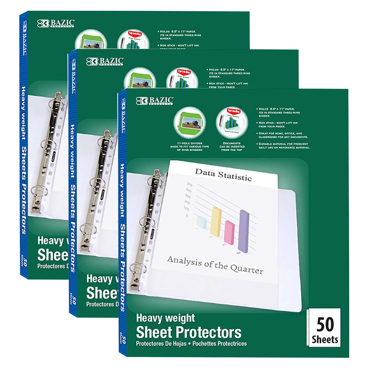 Heavy Weight Top Loading Sheet Protectors, 50 Per Box, 3 Boxes – Loomini