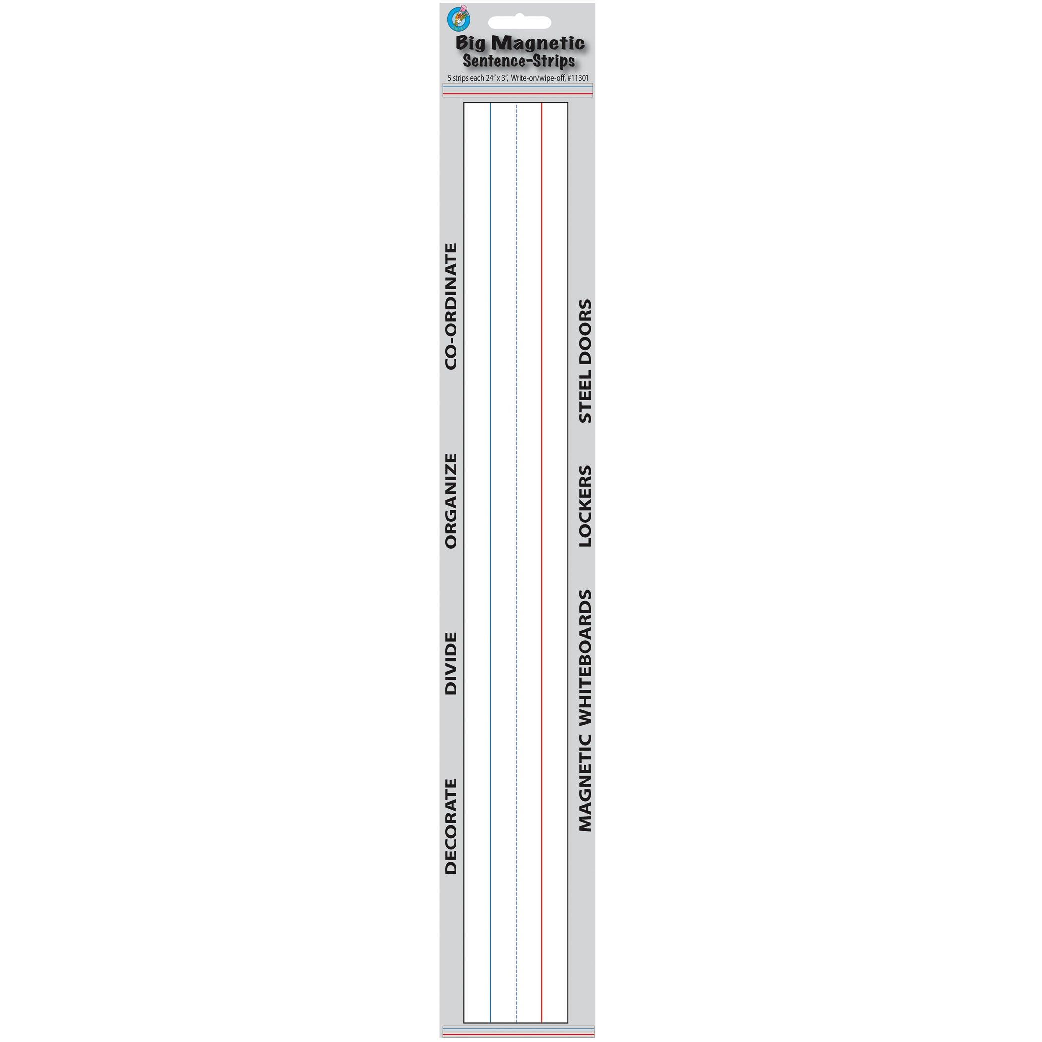 Big Magnetic Sentence Strips, 3" x 24", Pack of 5 – Loomini