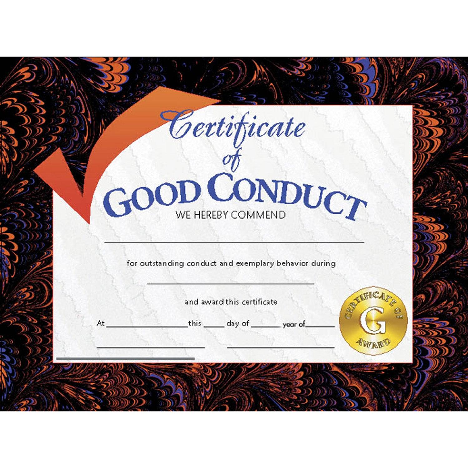 Certificate of Good Conduct, 8.5" x 11", 30 Per Pack, 3 Packs – Loomini