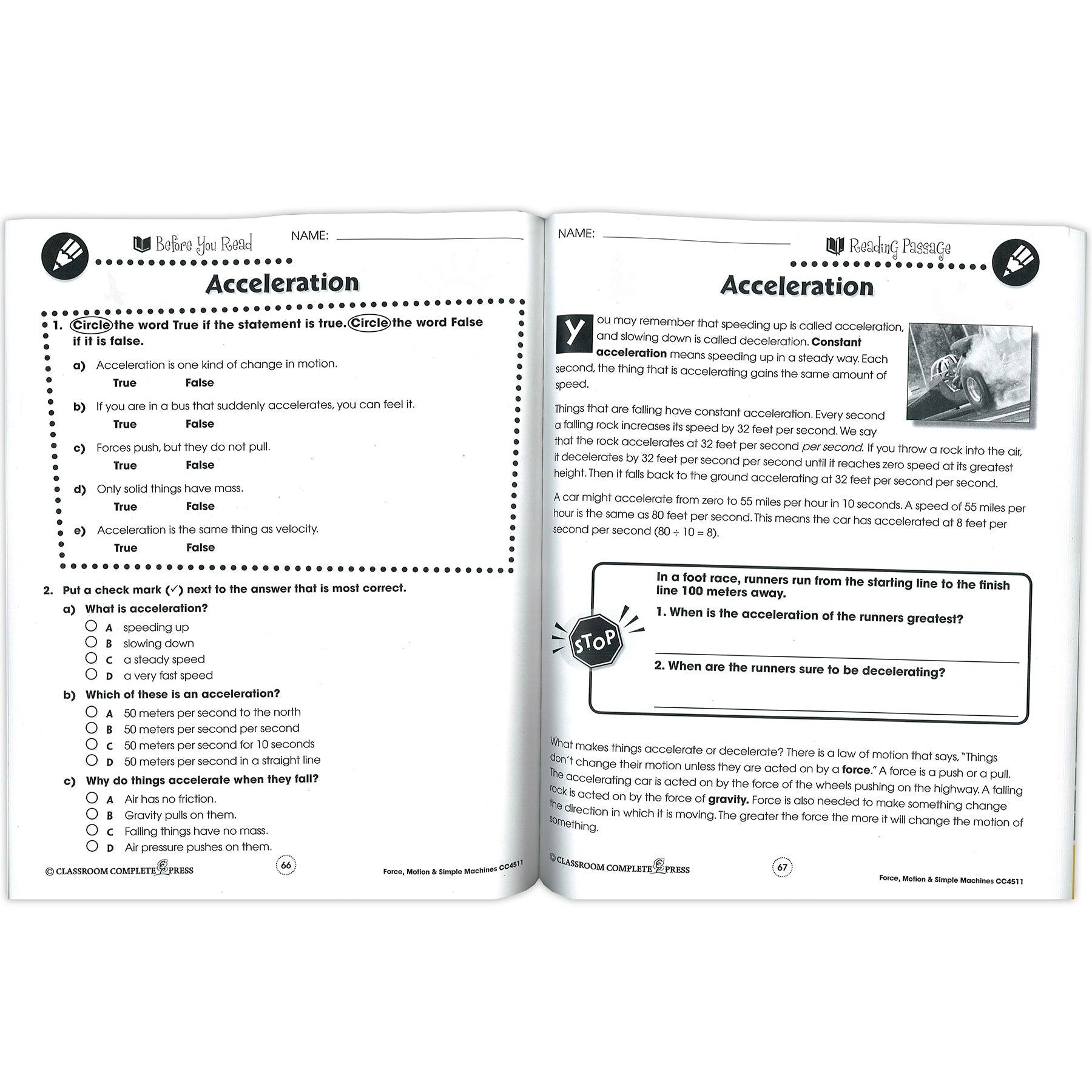 Force Motion & Simple Machines Big Book – Loomini