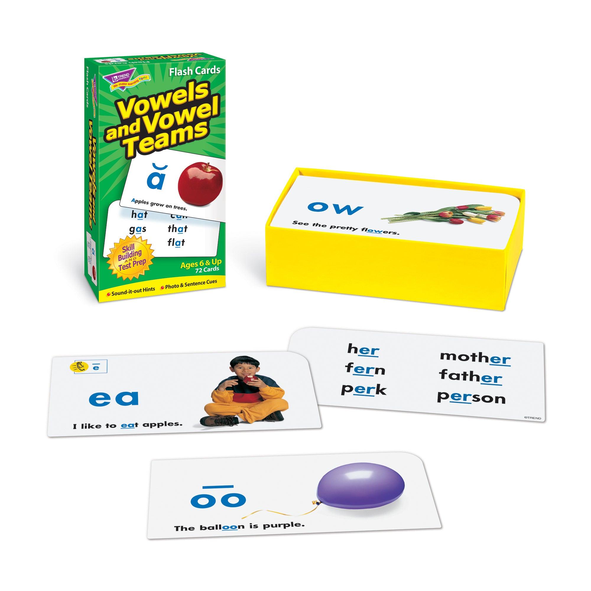 Vowels and Vowel Teams Skill Drill Flash Cards, Pack of 3 – Loomini