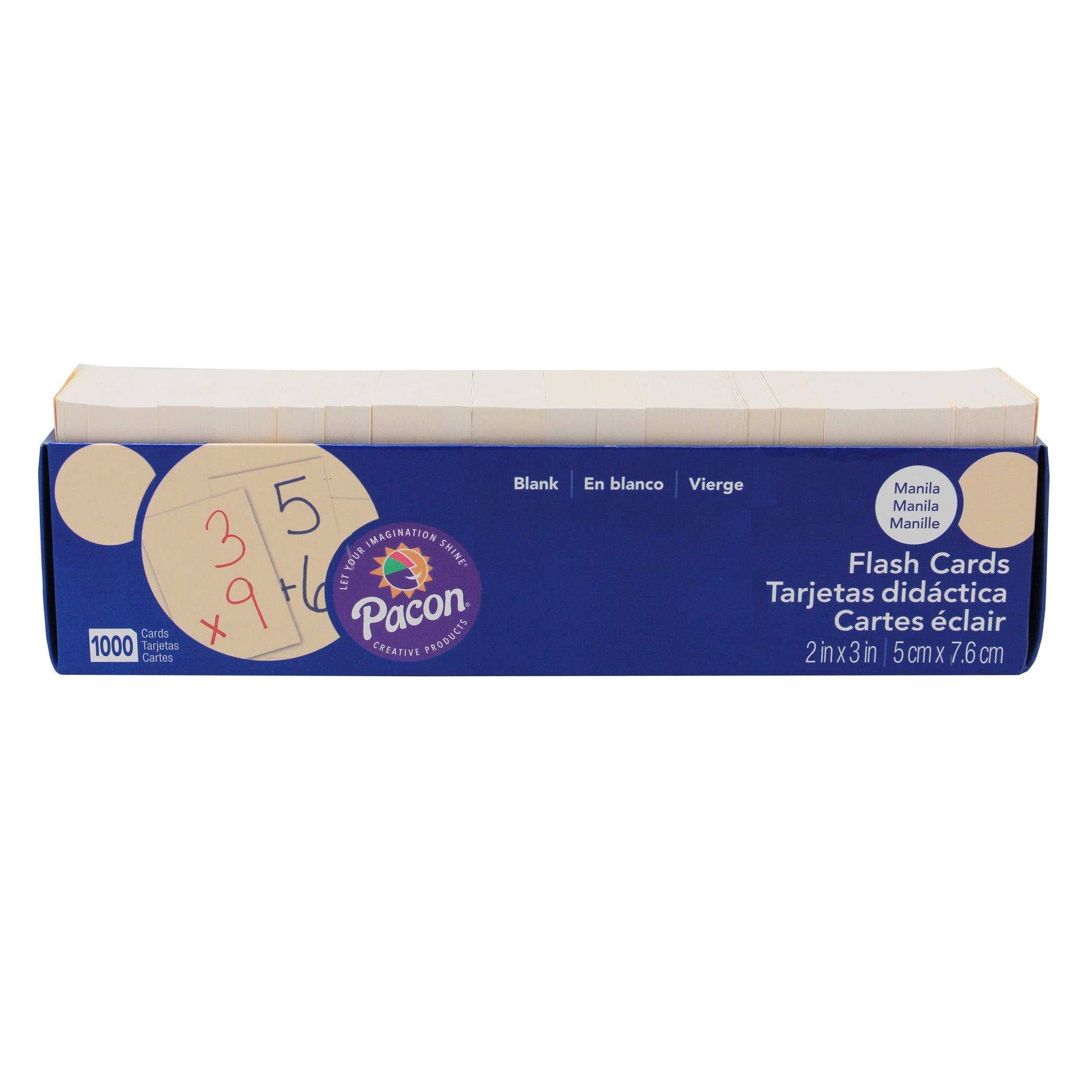 Blank Flash Card Dispenser Box, Manila, Unruled 3" x 2", 1000 Cards ...
